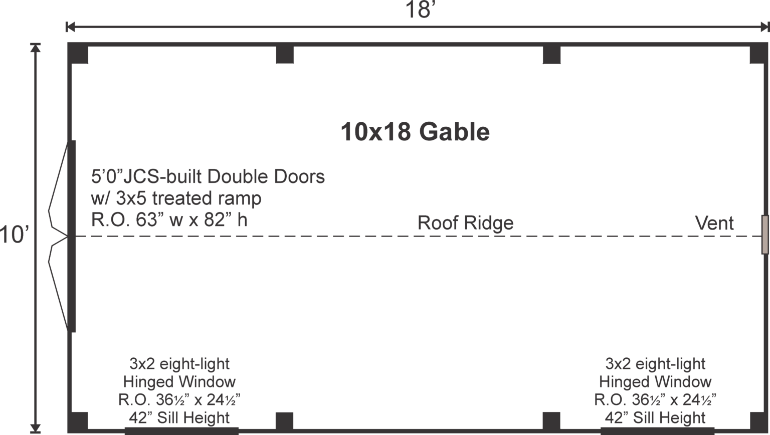 Double Door (Floor Plan A) - Jamaica Cottage Shop
