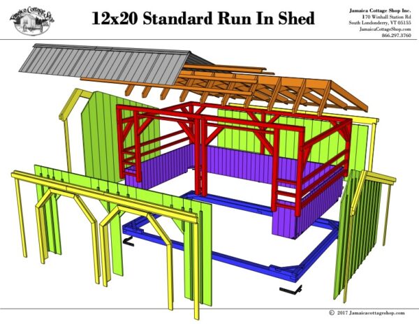 Run-in Shed 12x20 Pre-Cut Kit • Jamaica Cottage Shop