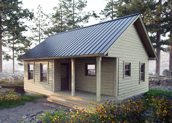 Basic Square Log Cabin Kit Hillgrand XL DD Kit Sawmill Structures™