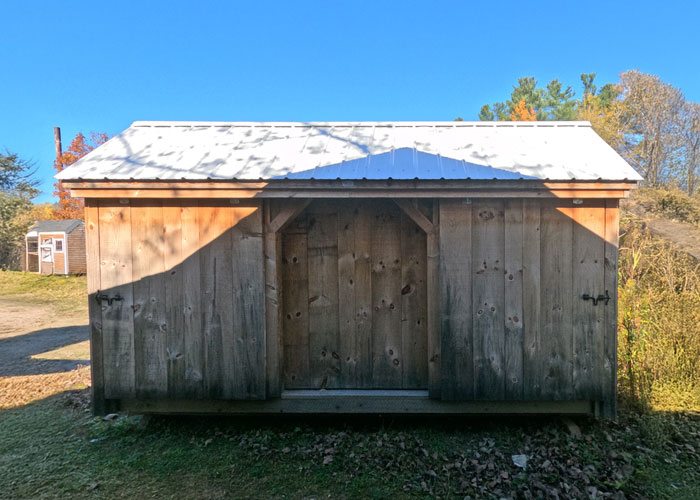 10x16 Three Sled Shed | Fully Assembled Shed with Sliding Doors