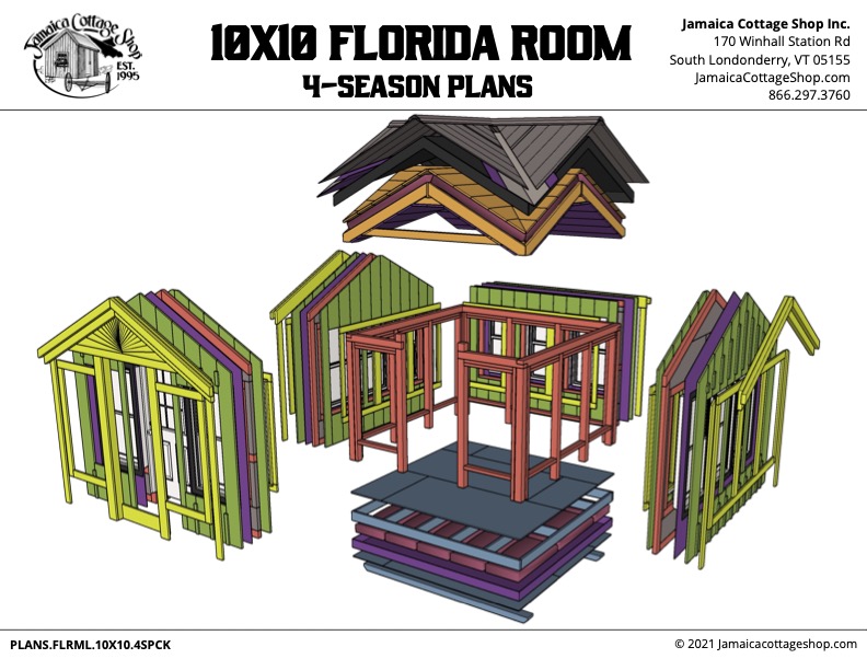 Florida Room 10x10 4-Season Pre-Cut Kit • Jamaica Cottage Shop