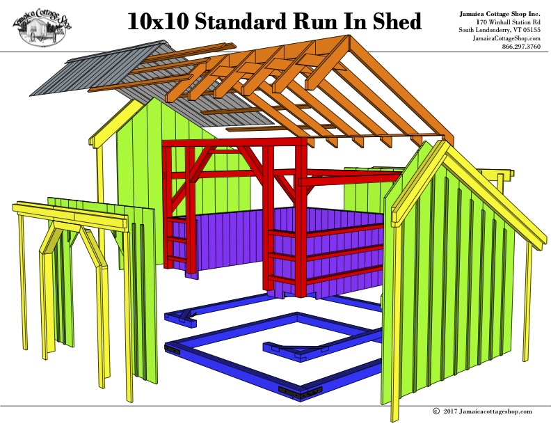Run-In Shed 10x10 Pre-Cut Kit • Jamaica Cottage Shop