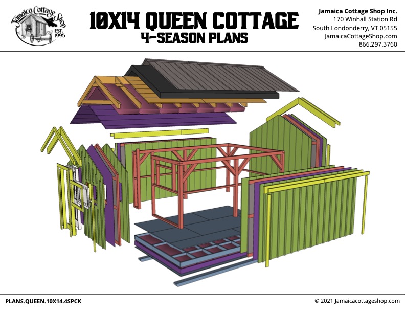 Queen Cottage 10x14 4-Season Fully Assembled • Jamaica Cottage Shop