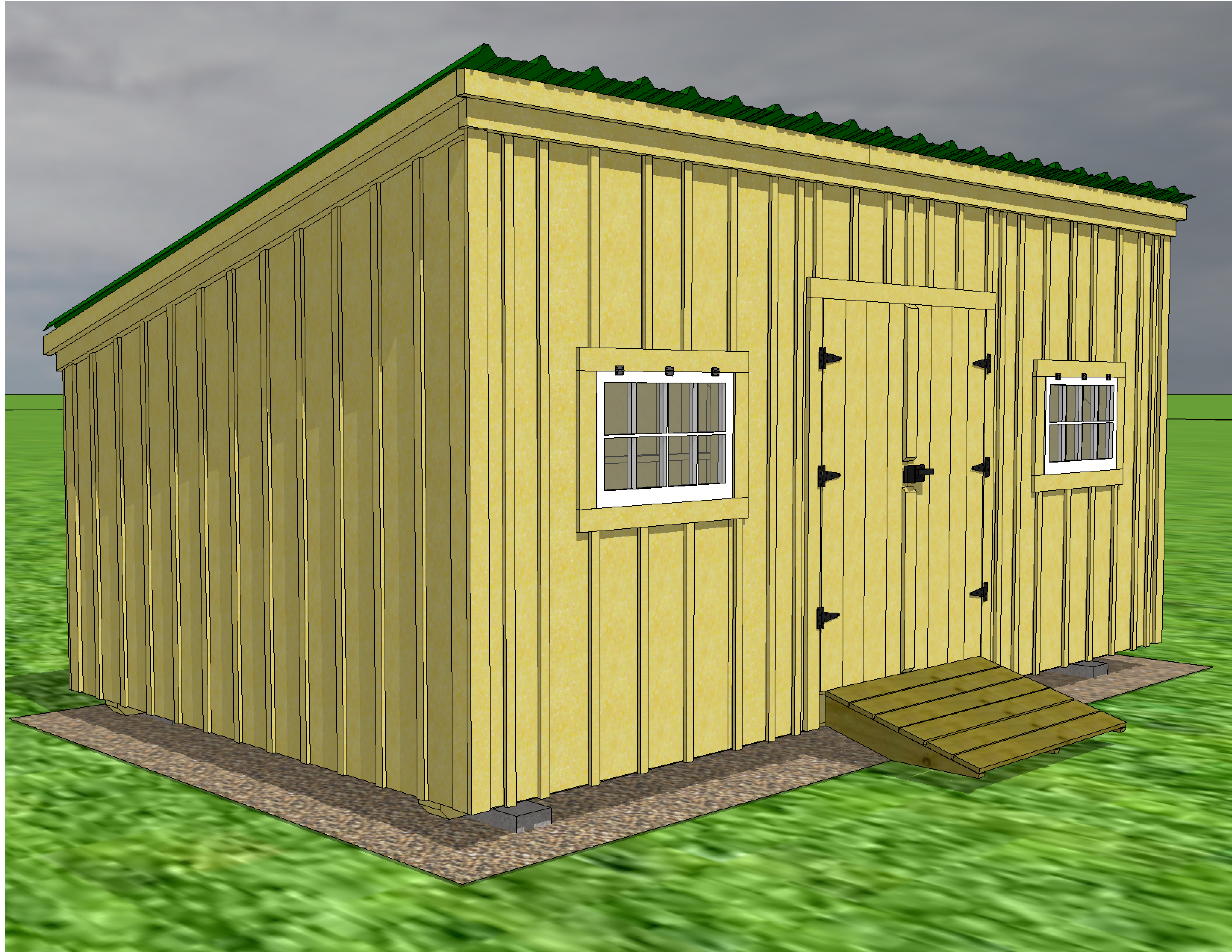 Shed Roof Shanty 12x20 3-Season Pre-Cut Kit • Jamaica Cottage Shop