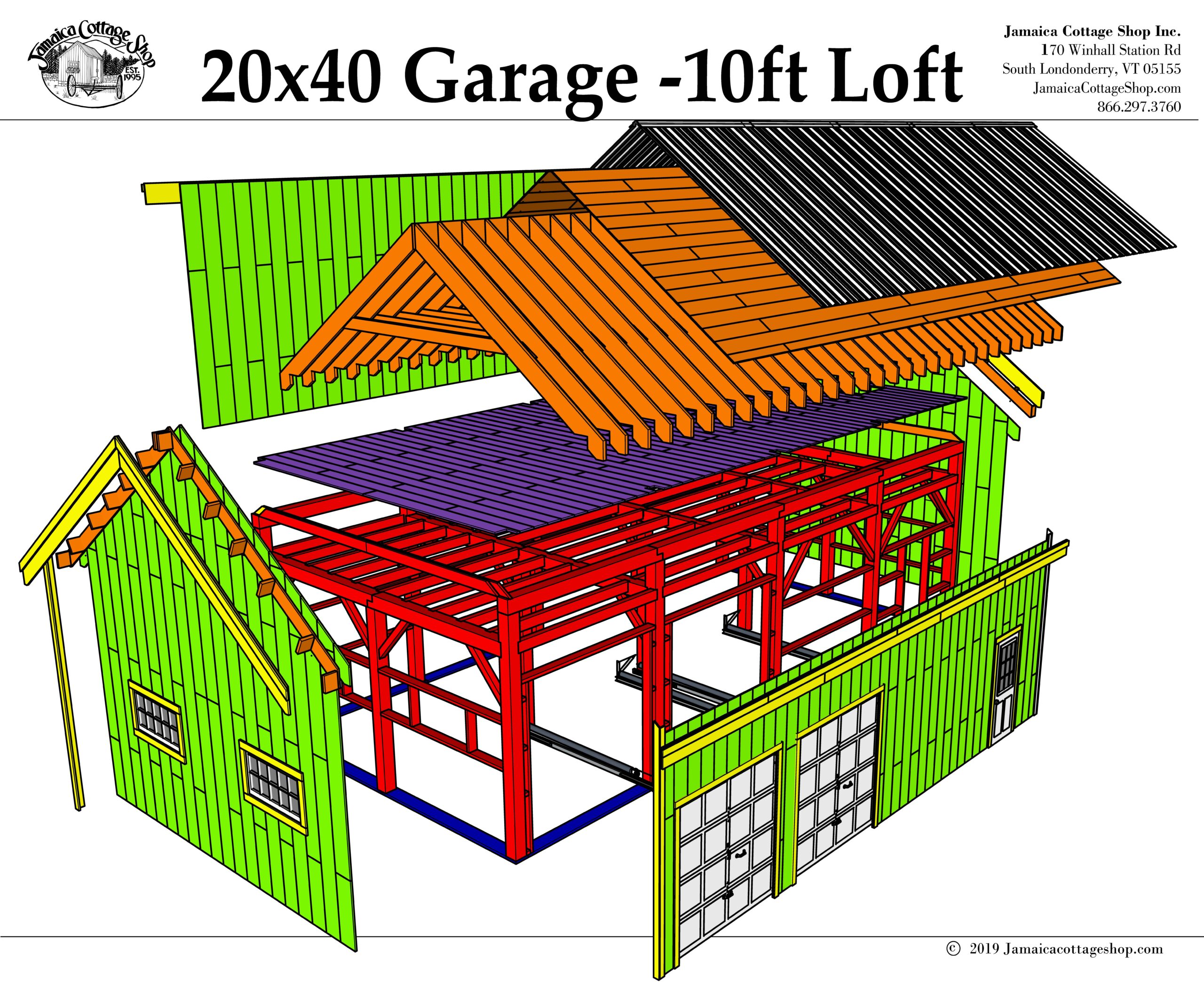 Two Bay Garage 20x40 Pre-Cut Kit • Jamaica Cottage Shop