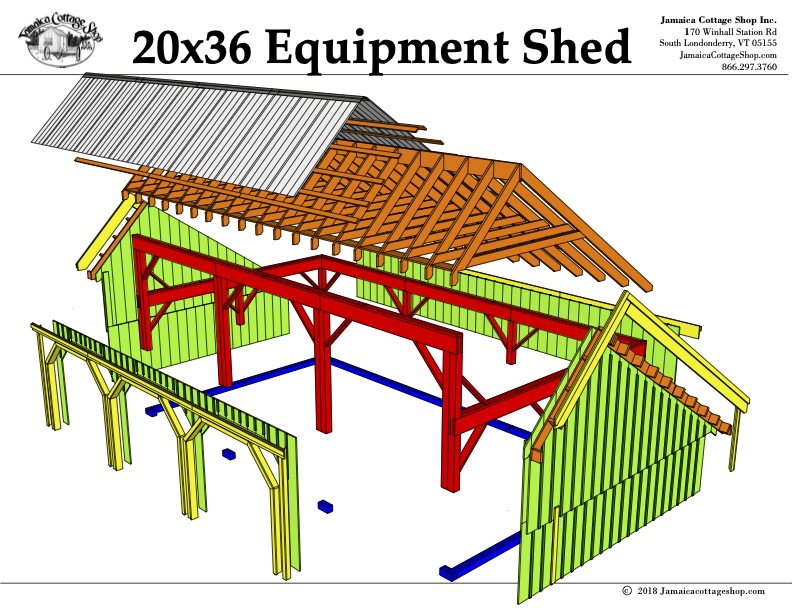 20x36 Equipment Shed Shell Pre-Cut Kit | Outdoor Storage