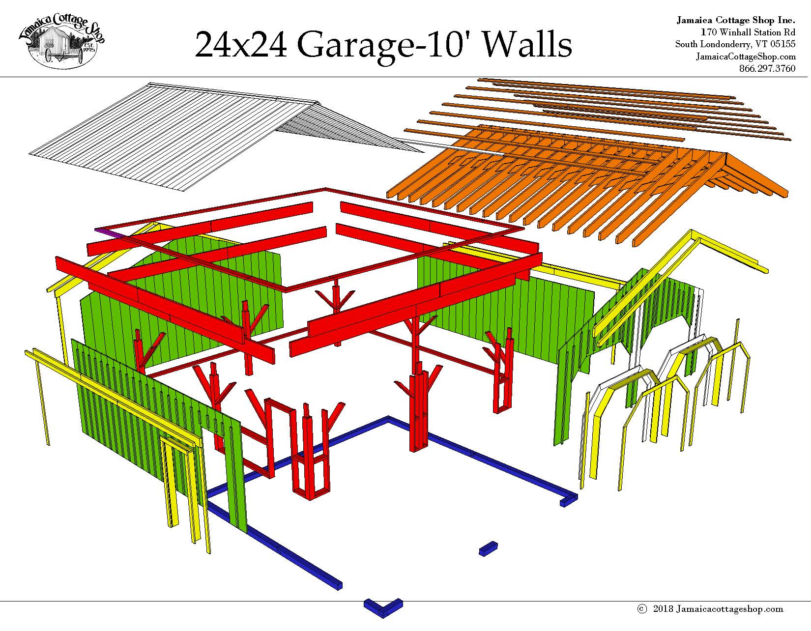 24x24 Simple Garage Pre-Cut Kit | Garage Workshop Kits
