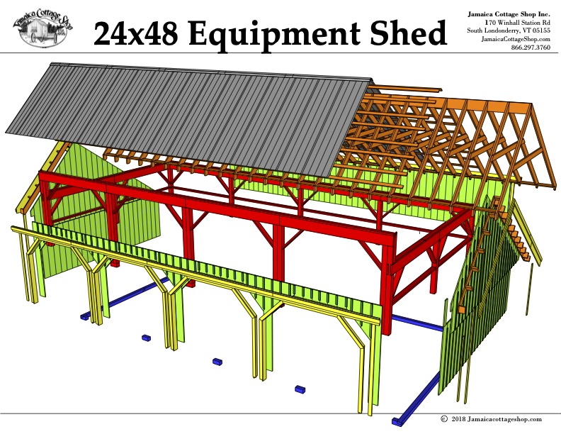 Equipment Shed 24x48 Pre-Cut Kit • Jamaica Cottage Shop