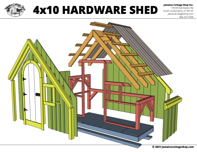 Hardware Shed 10x4 Pre-Cut Kit • Jamaica Cottage Shop