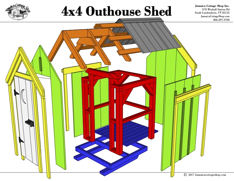 Outhouse Shed 4x4 Pre-Cut Kit • Jamaica Cottage Shop