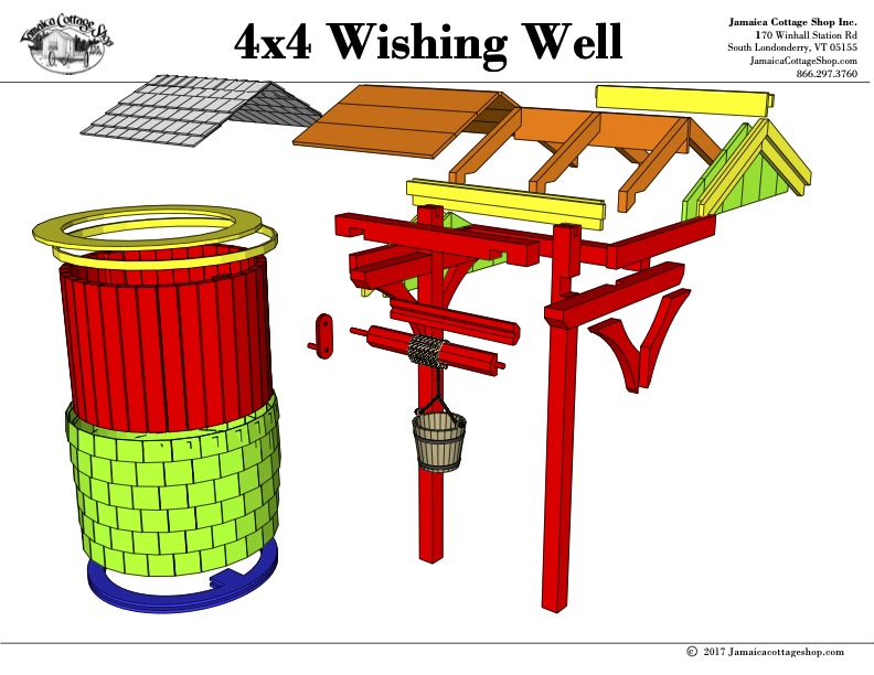Wishing Well 4x4 Pre-Cut Kit • Jamaica Cottage Shop