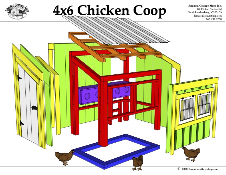 Chicken Coop 4x6 Pre-Cut Kit • Jamaica Cottage Shop