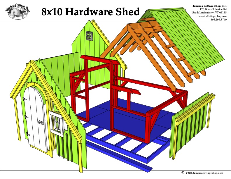 Hardware Shed 10x8 Pre-Cut Kit • Jamaica Cottage Shop