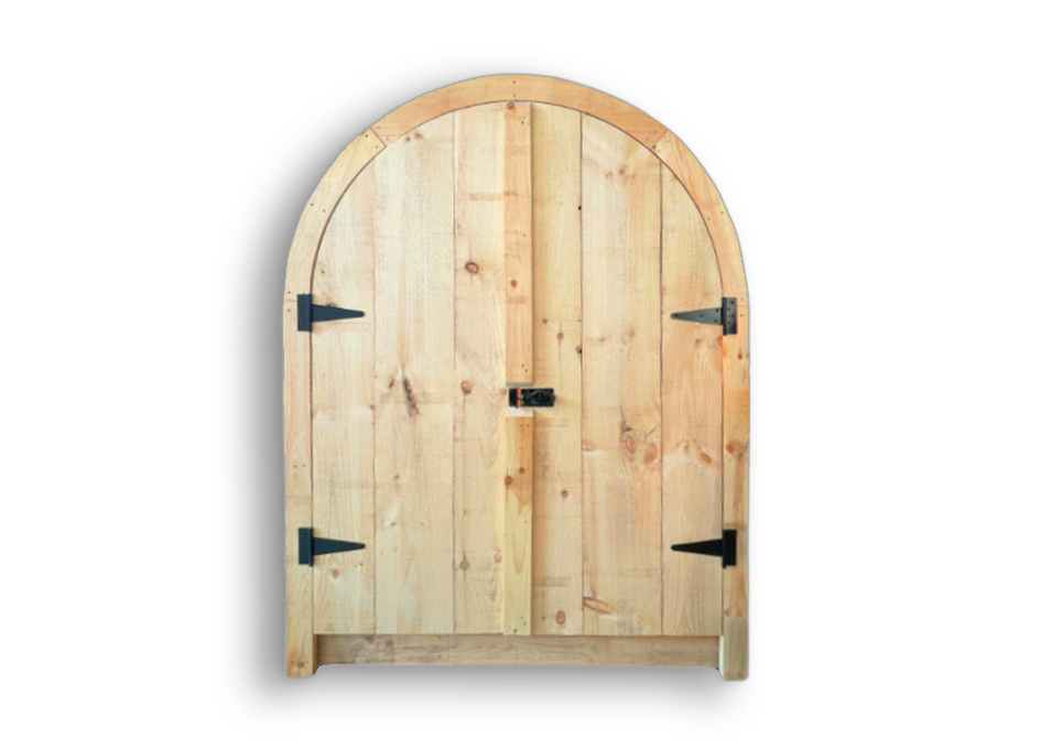 60" W x 71-3/8" H Pine Arched Double Door | Exterior Doors