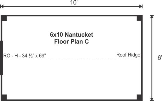 Single Door on Gable End (Floor Plan C) • Jamaica Cottage Shop