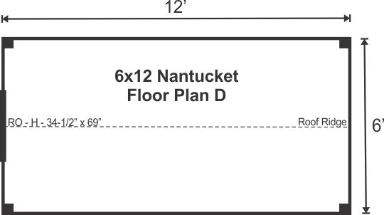 Single Door on Gable End (Floor Plan D) • Jamaica Cottage Shop
