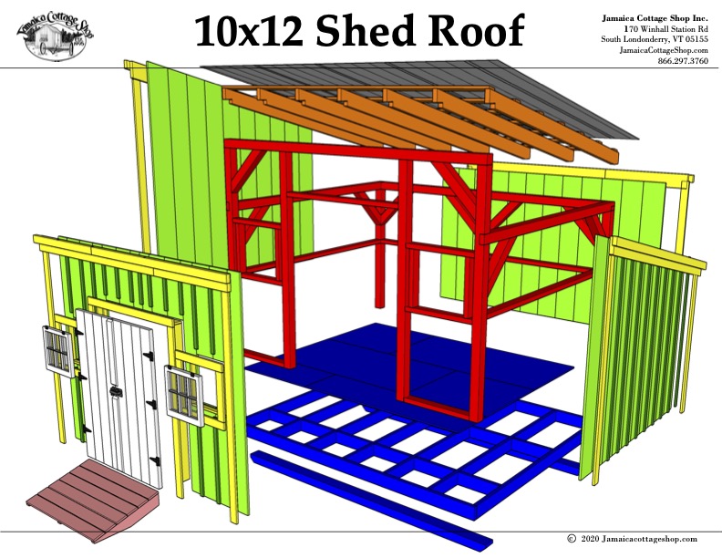 Shed 10x12 Pre-Cut Kit • Jamaica Cottage Shop