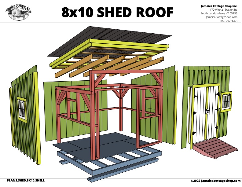 Shed 8x10 Pre-Cut Kit • Jamaica Cottage Shop