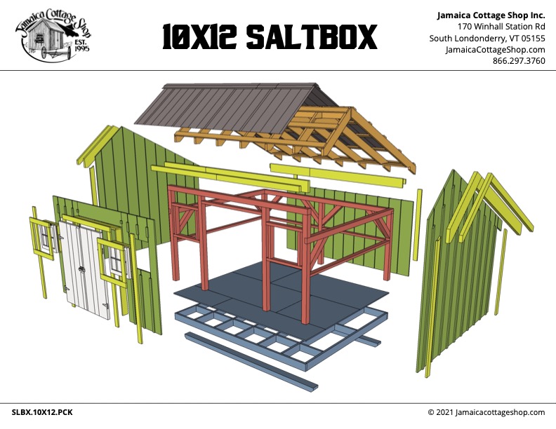 Saltbox 10x12 Pre-Cut Kit • Jamaica Cottage Shop