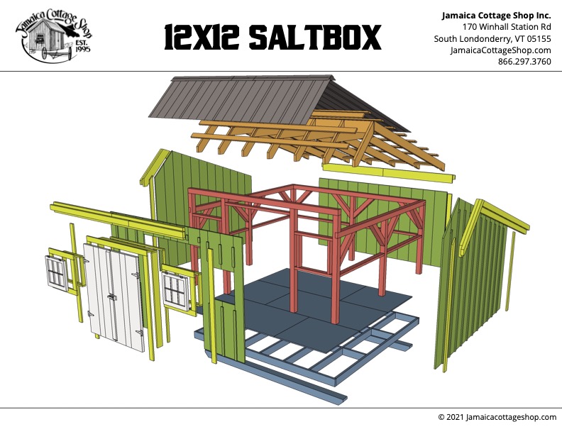 Saltbox 12x12 Pre-Cut Kit • Jamaica Cottage Shop