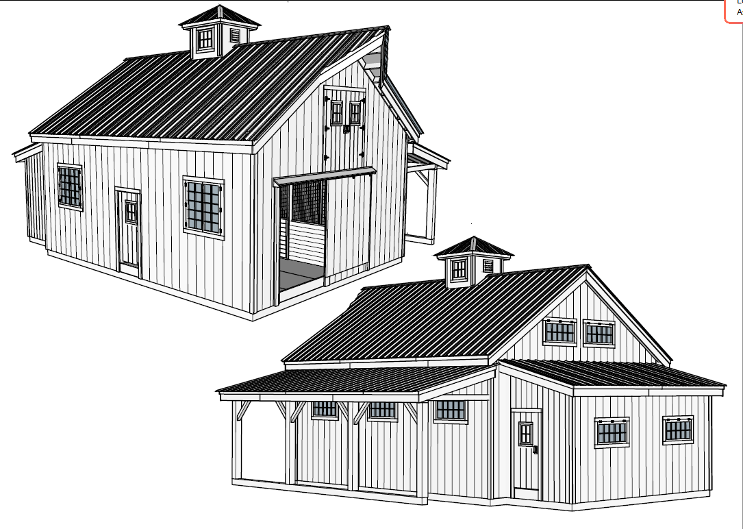Timber Frame Horse Barn 24x30 Pre-Cut Kit • Free Shipping