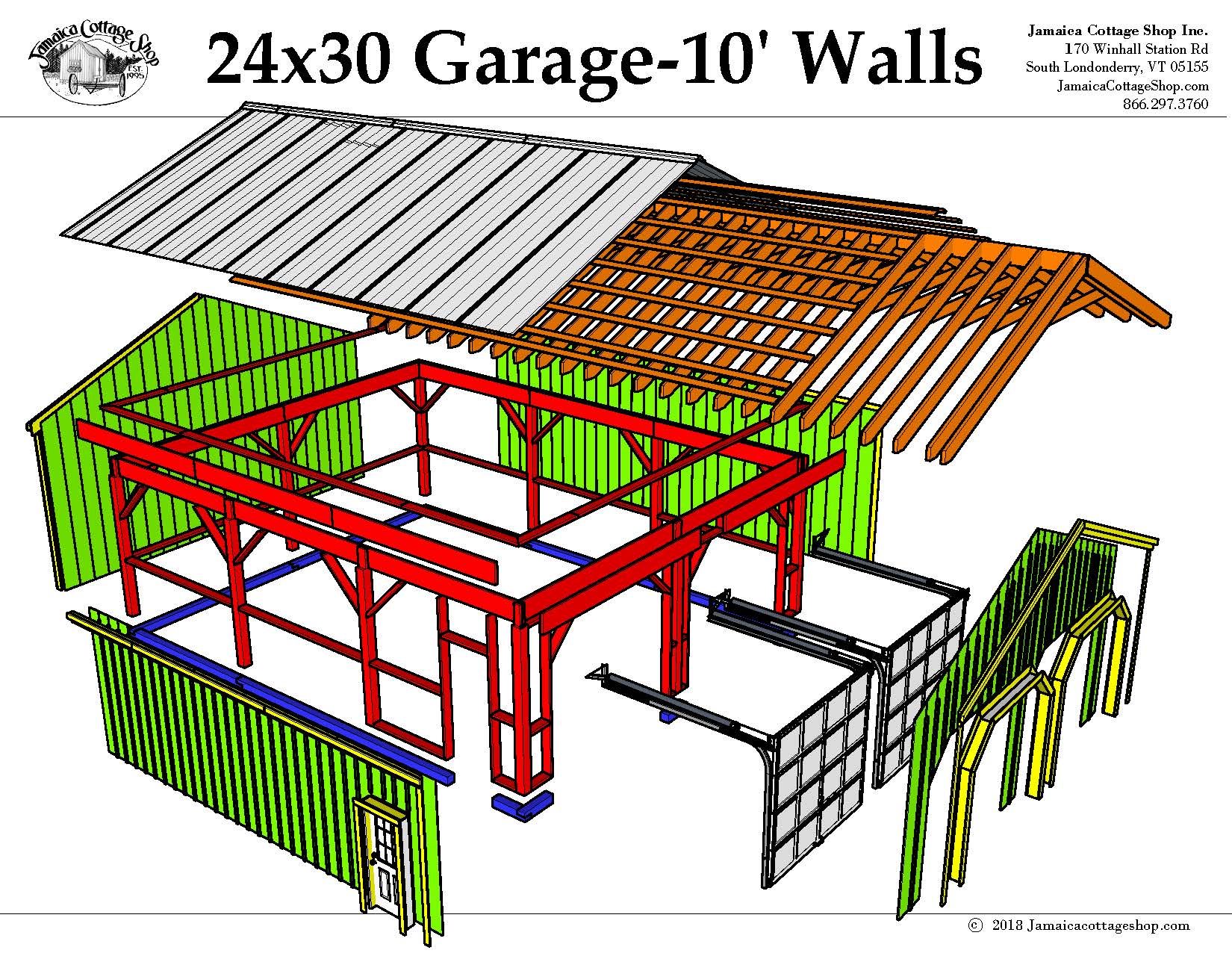 24x30 Simple Garage Shell Pre-Cut Kit | Garage Kit