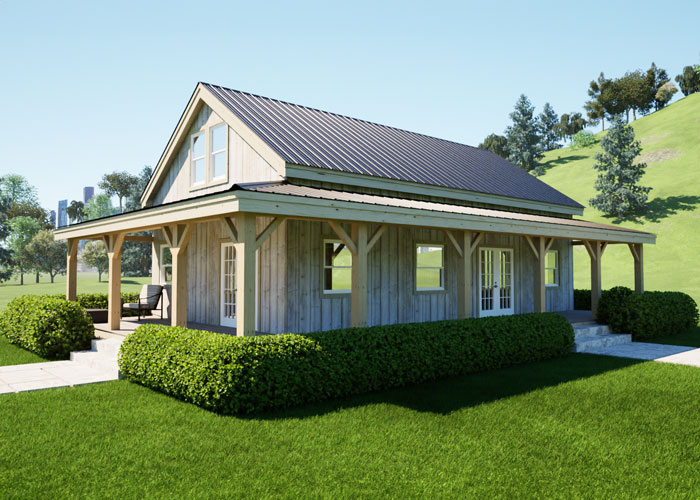 32x48 Mortise & Tenon Wrap Around Porch Kit • Jamaica Cottage Shop