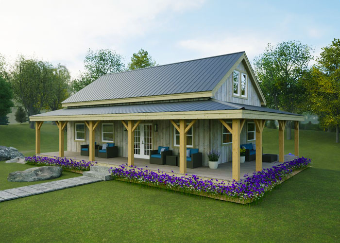 28x38 Mortise & Tenon Wrap Around Porch Kit • Jamaica Cottage Shop