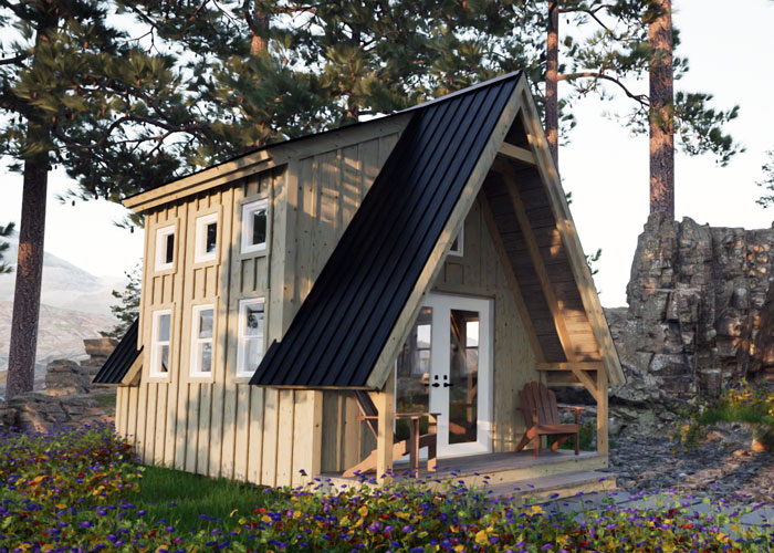 A-Frame with Shed Dormers 12x20 4-Season Pre-Cut Kit • Jamaica Cottage Shop