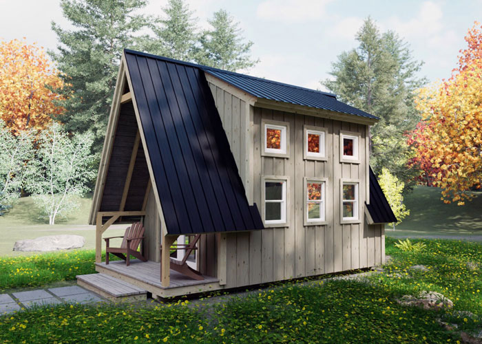 A-Frame with One Dormer 12x20 4-Season Pre-Cut Kit • Jamaica Cottage Shop