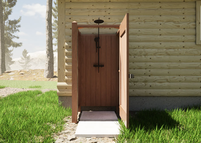 Wooden Outdoor Shower | Easy to Install Shower Stall