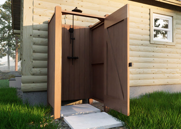 Wooden Outdoor Shower | Easy to Install Shower Stall